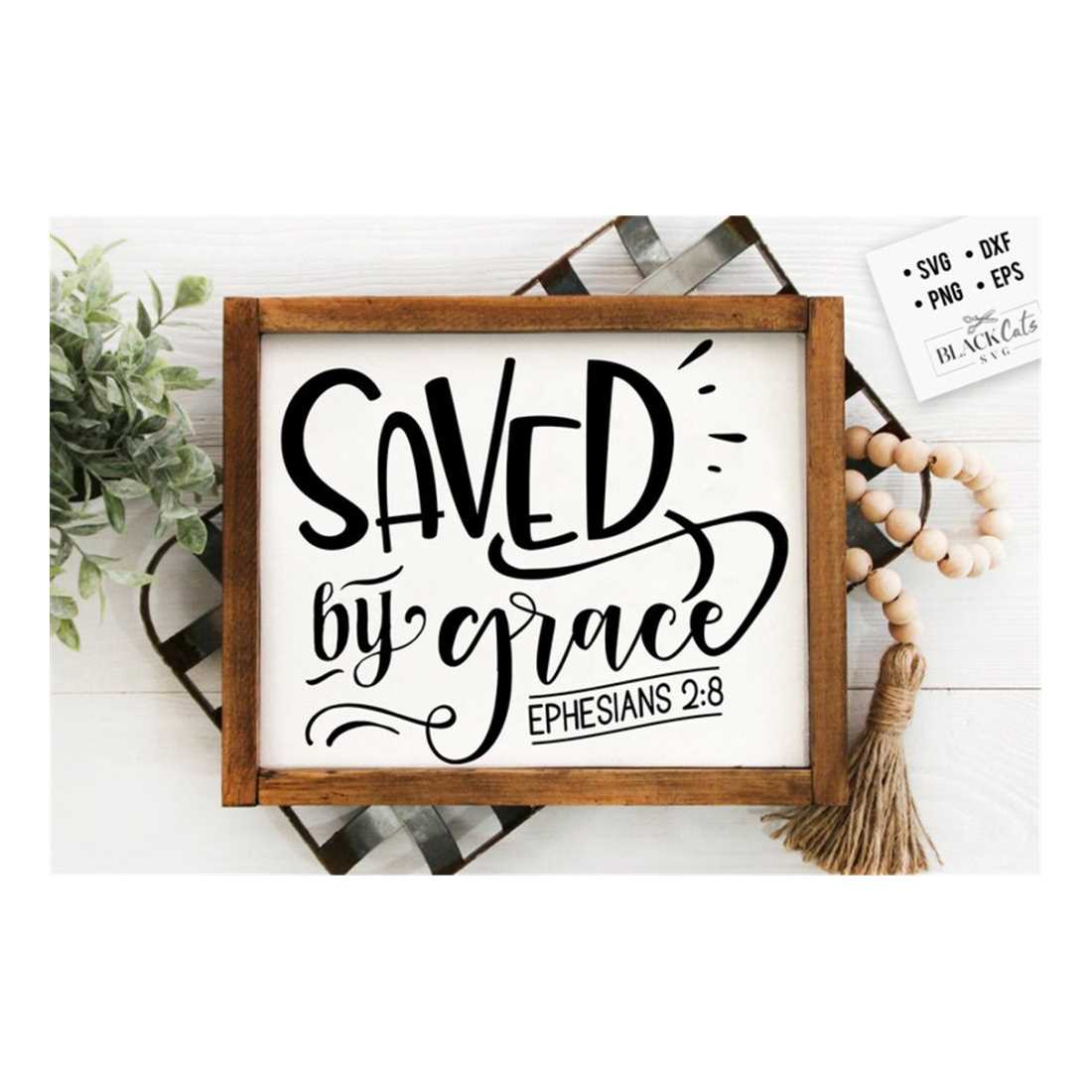Saved by grace svg, Bible svg, Bible verse svg, Faith svg, J - Inspire ...