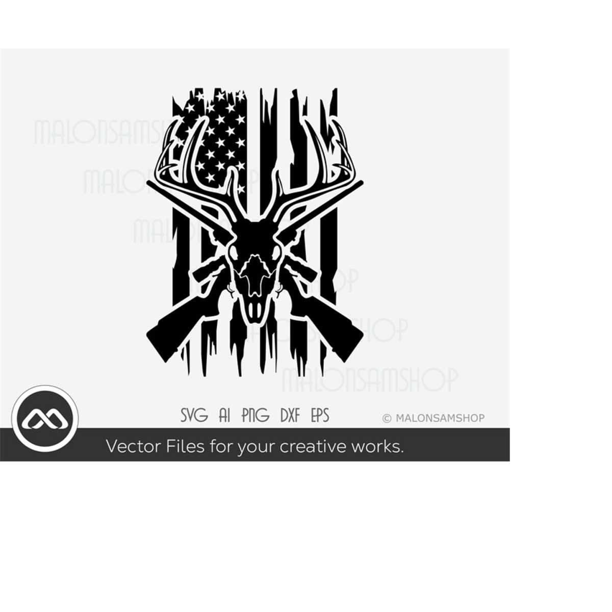 Us Deer skull svg, rifles svg, hunting svg, Deer hunting svg - Inspire ...