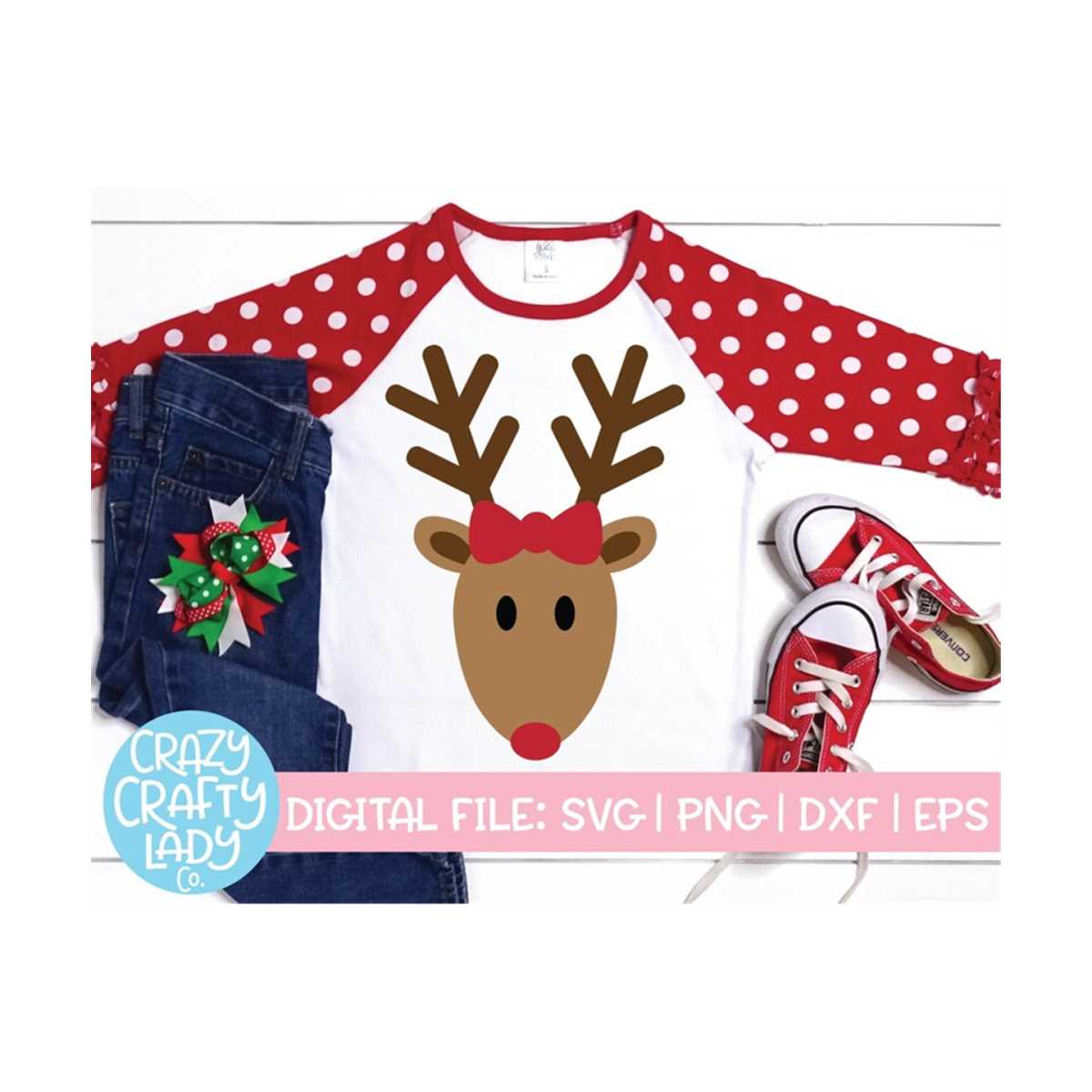 Reindeer Girl SVG, Christmas Cut File, Holiday Clip Art, Kid | Inspire ...