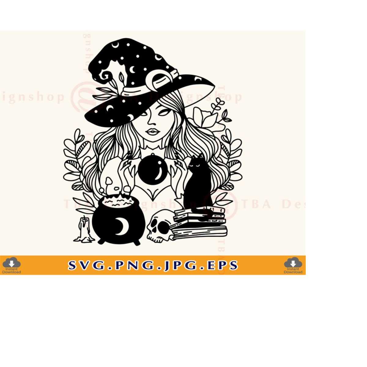 Witch SVG, Halloween Witch SVG, Witch clipart, Witch Cut Fil | Inspire ...
