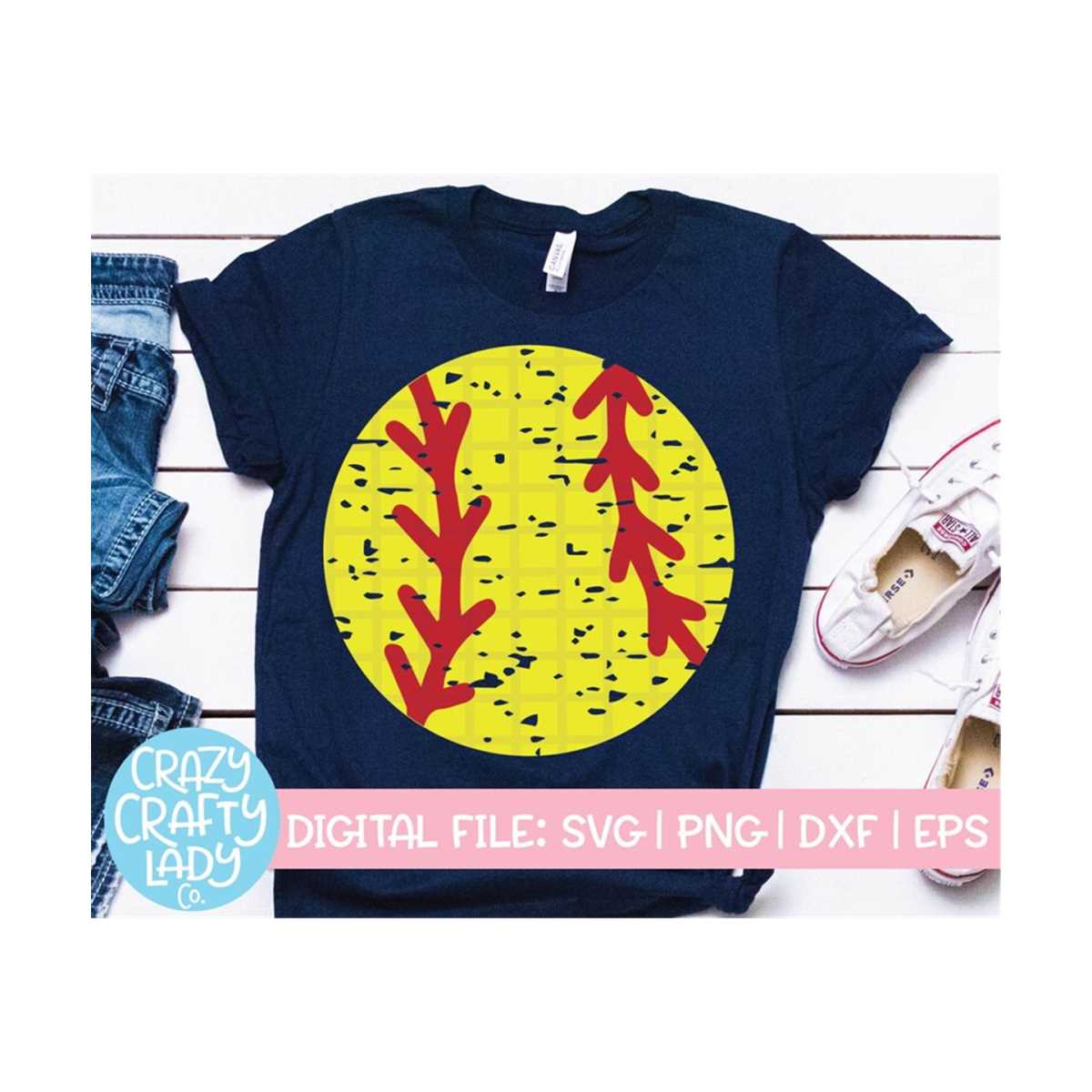 Grunge Softball SVG, Distressed Cut File, Women's Design, To - Inspire ...