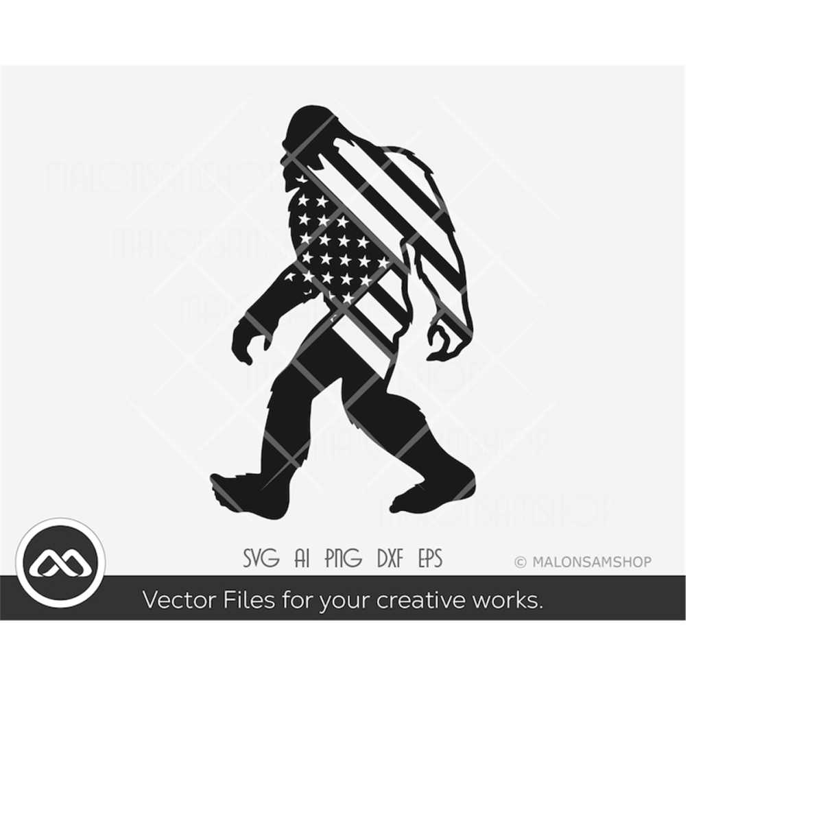 Bigfoot SVG US flag silhouette - bigfoot svg, big foot svg, | Inspire ...