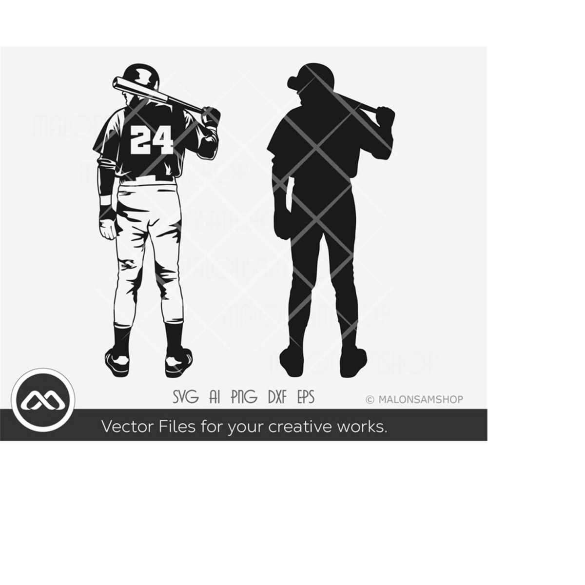 Baseball Player Custom number - baseball svg, softball svg, | Inspire ...