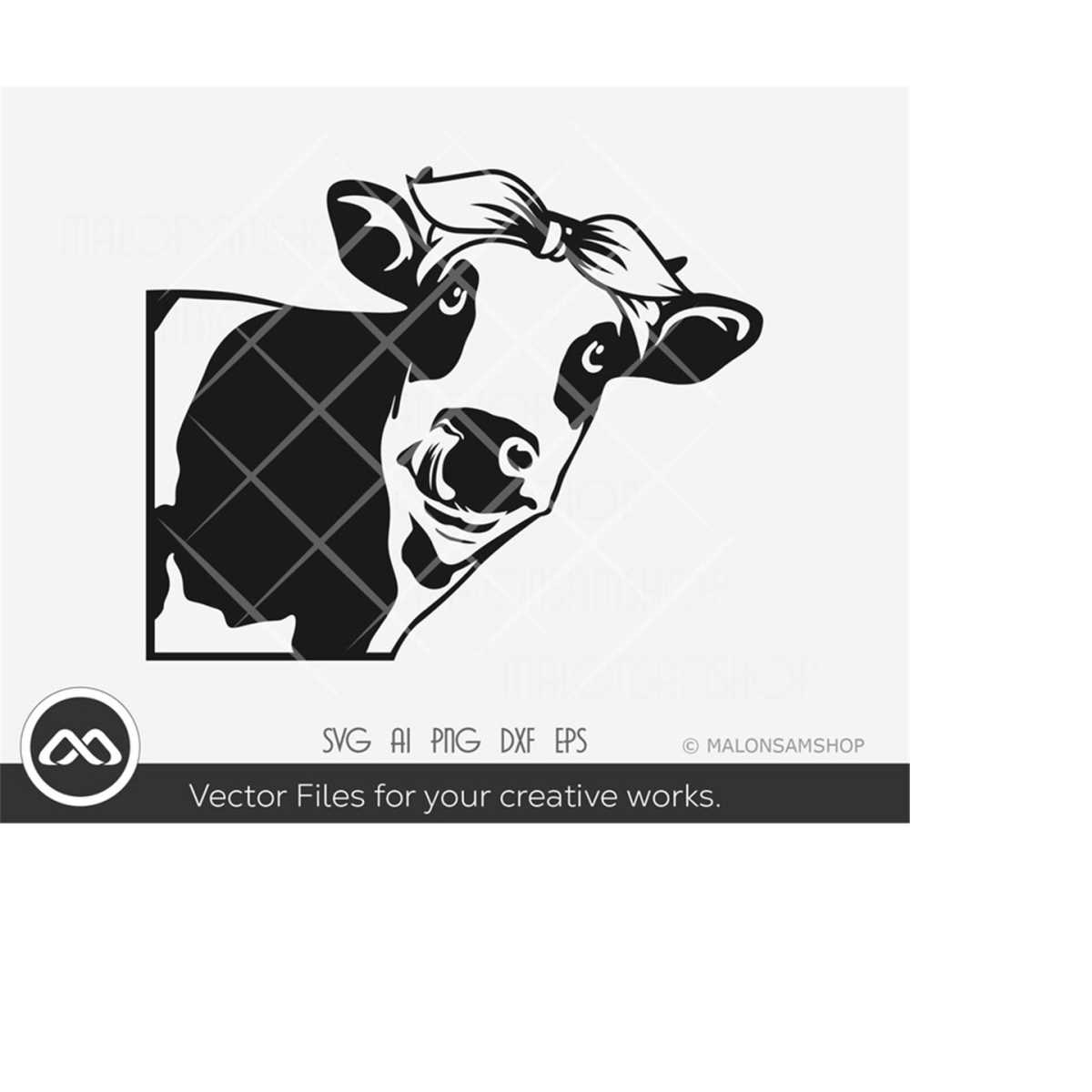Funny Cow SVG Silhouette 2 - cow svg, cow head svg, cow face | Inspire ...