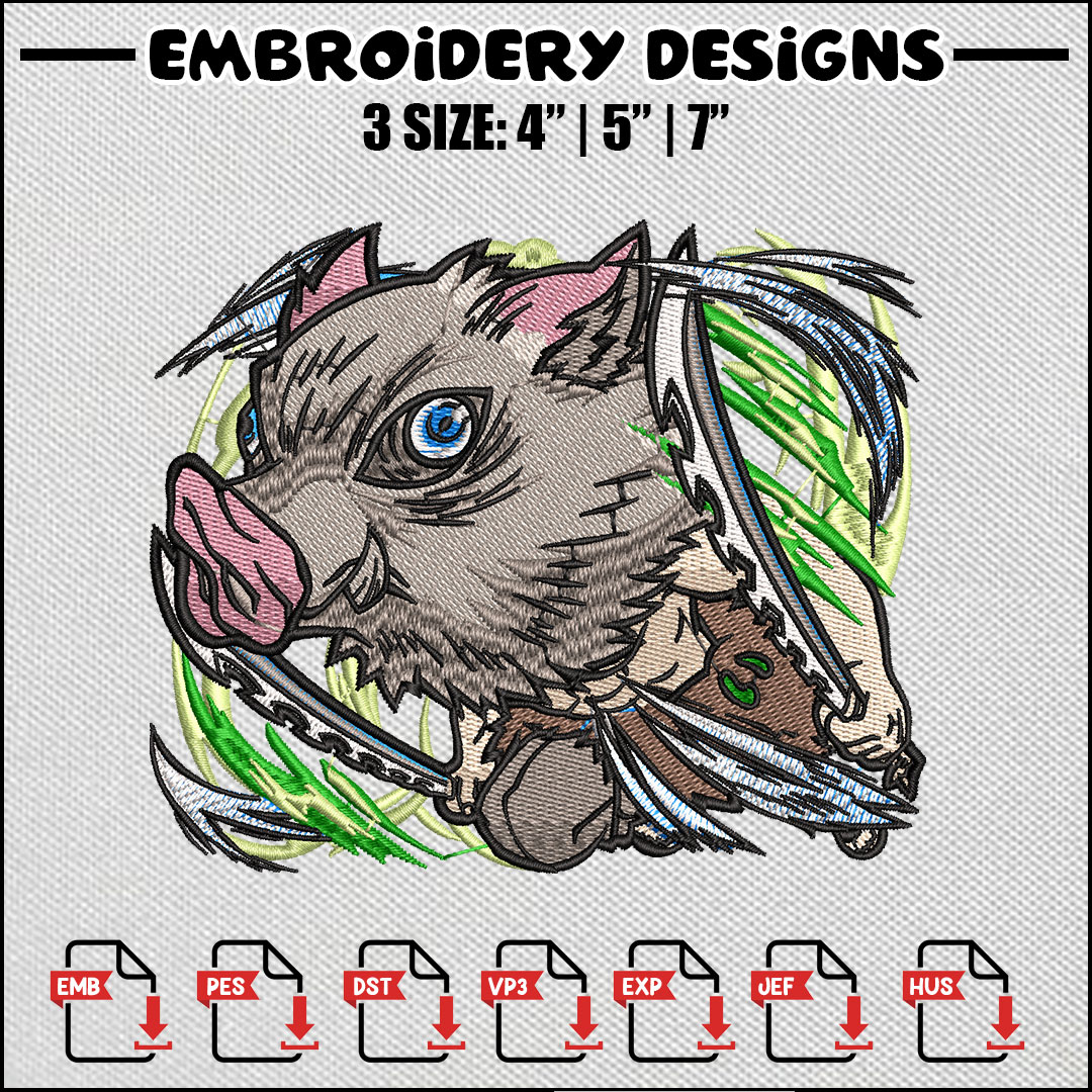 Inosuke chibi embroidery design, Demon slayer embroidery,Ani - Inspire ...