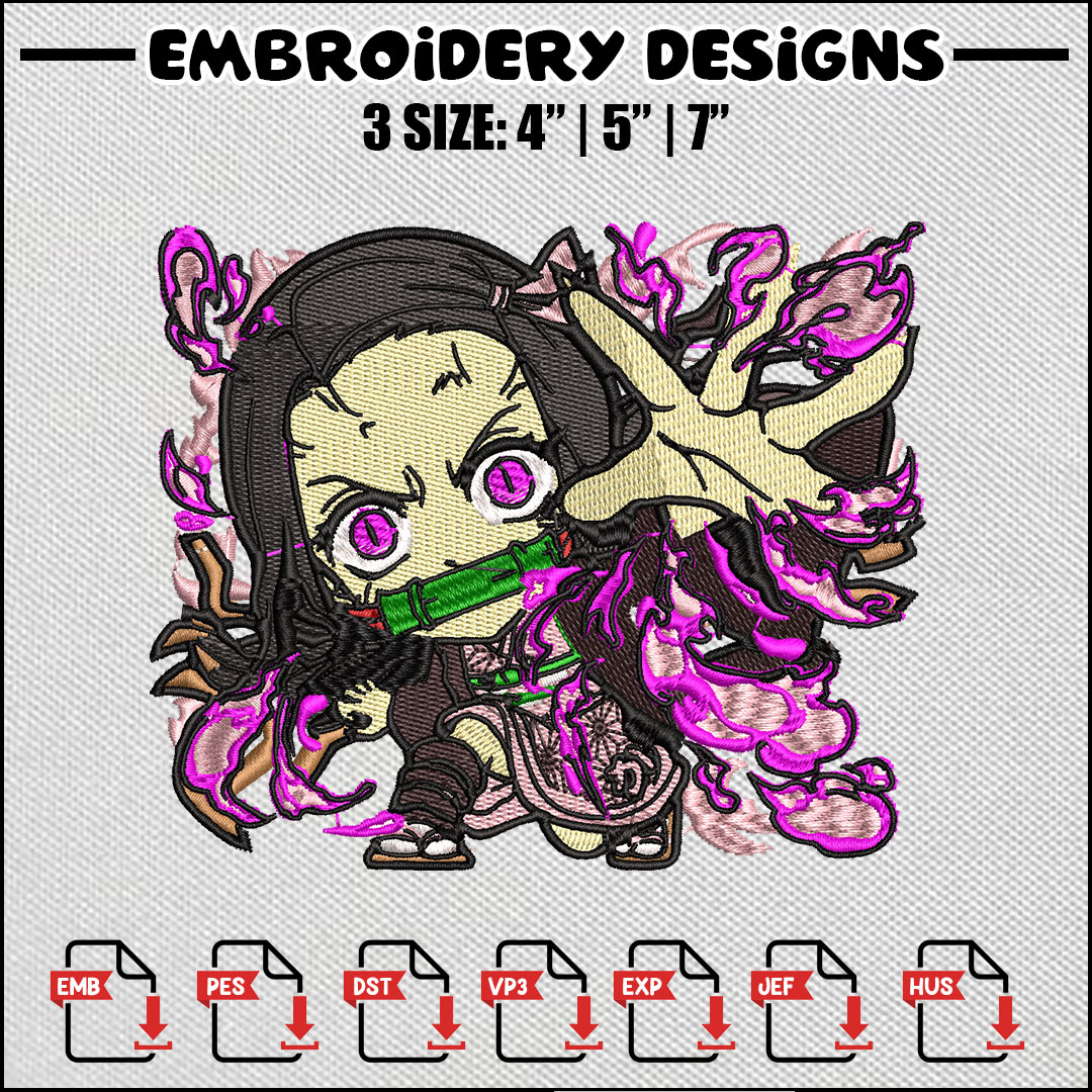 Nezuko chibi embroidery design, Demon slayer embroidery, Ani | Inspire ...