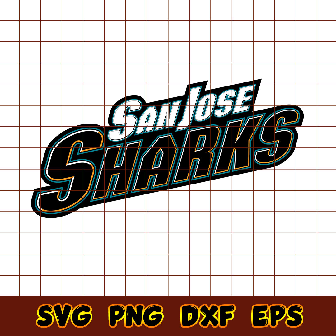 San Jose Sharks Text Logo Svg, San Jose Sharks Svg, NHL Svg, | Inspire ...