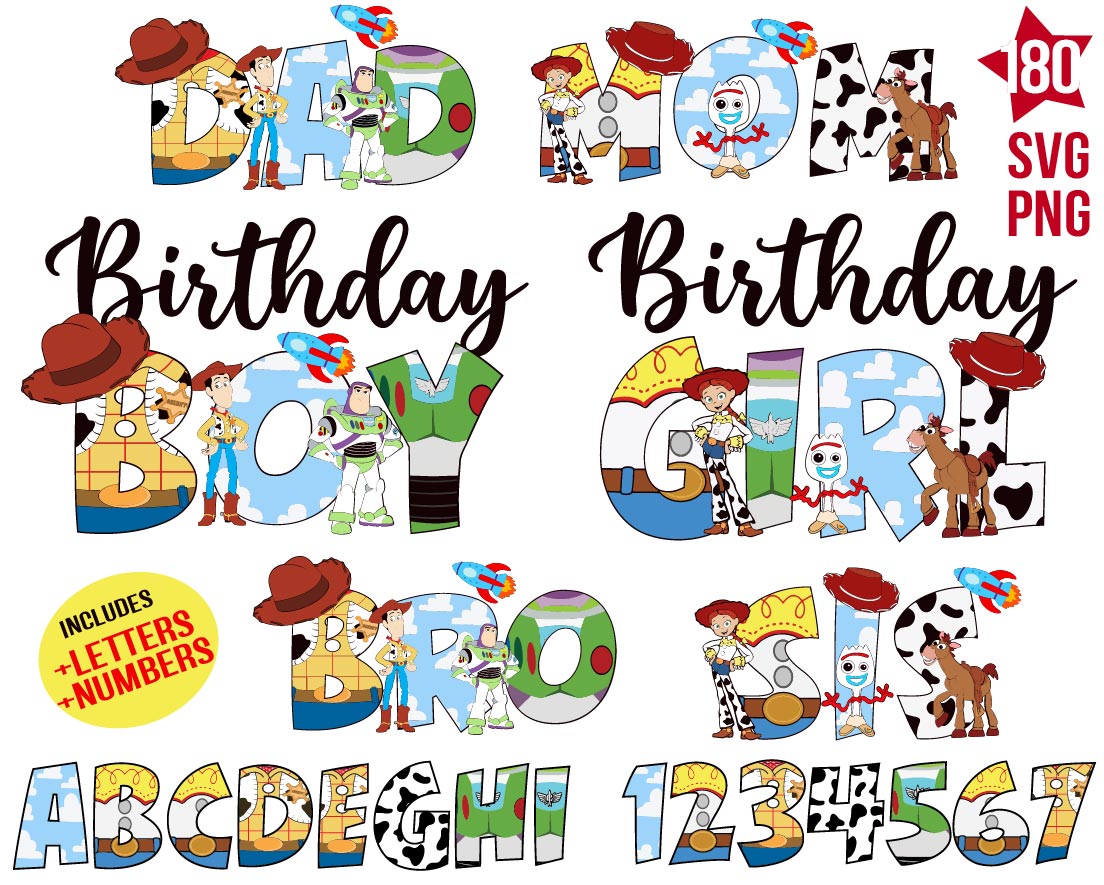 Toy Story Letters svg, Doodle Letters Alphabet Font, Story S - Inspire ...