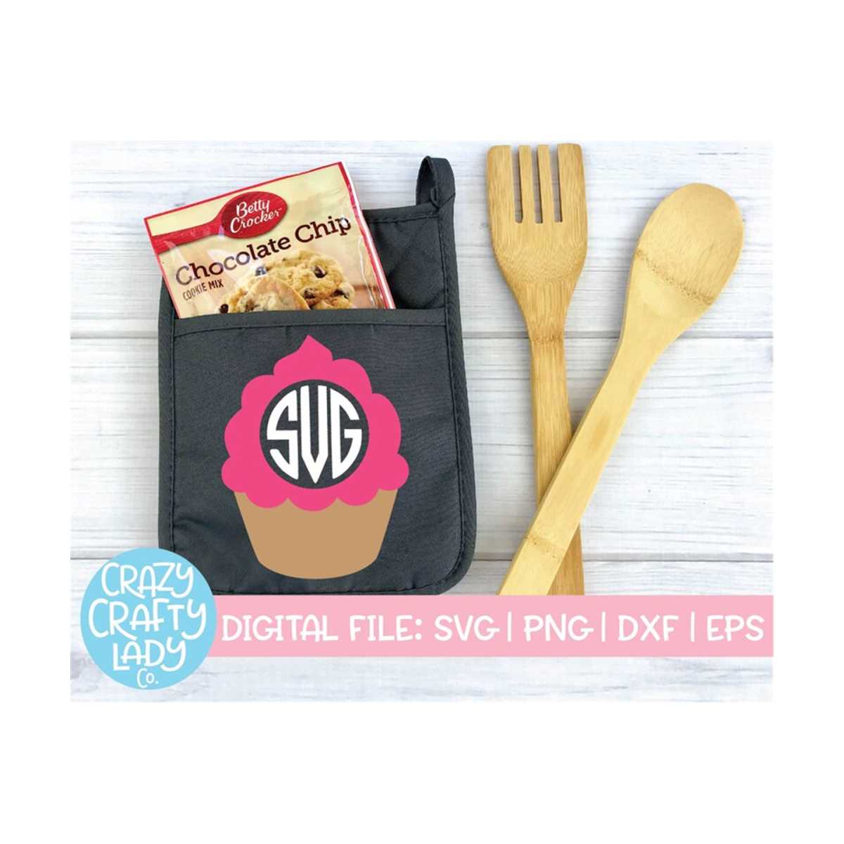 Cupcake Monogram Frame SVG, Baking Cut File, Food Design, In | Inspire ...
