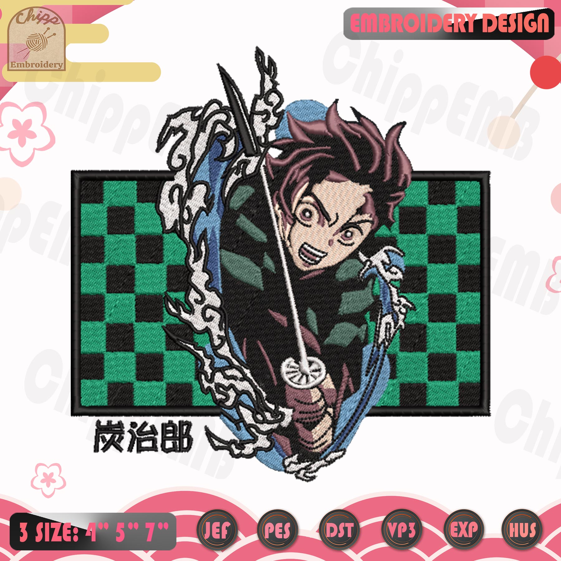 Demon Slayer Embroidery Design, Anime Embroidery Design, Mac | Inspire ...