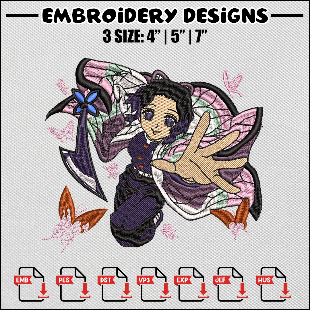 Shinobu kochou embroidery design,Demon slayer embroidery,Ani | Inspire ...