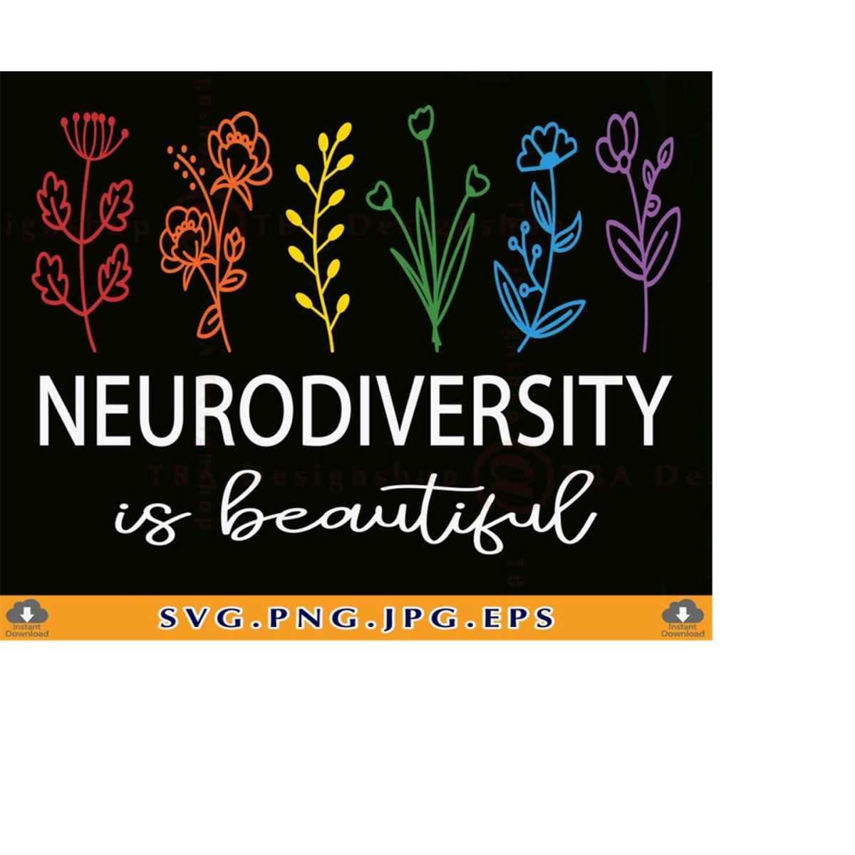 Neurodiversity is beautiful SVG, Rainbow Floral Neurodiversi | Inspire ...
