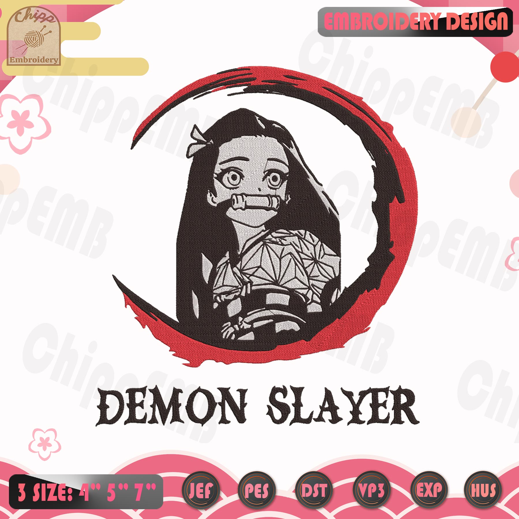 Demon Slayer Embroidery Design, Anime Embroidery Design, Mac - Inspire ...