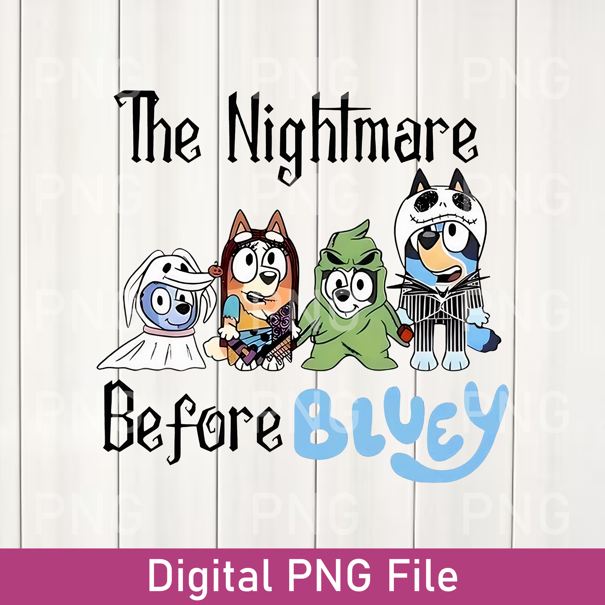 The Nightmare Before Bluey PNG, Halloween Horror PNG, Bluey | Inspire ...