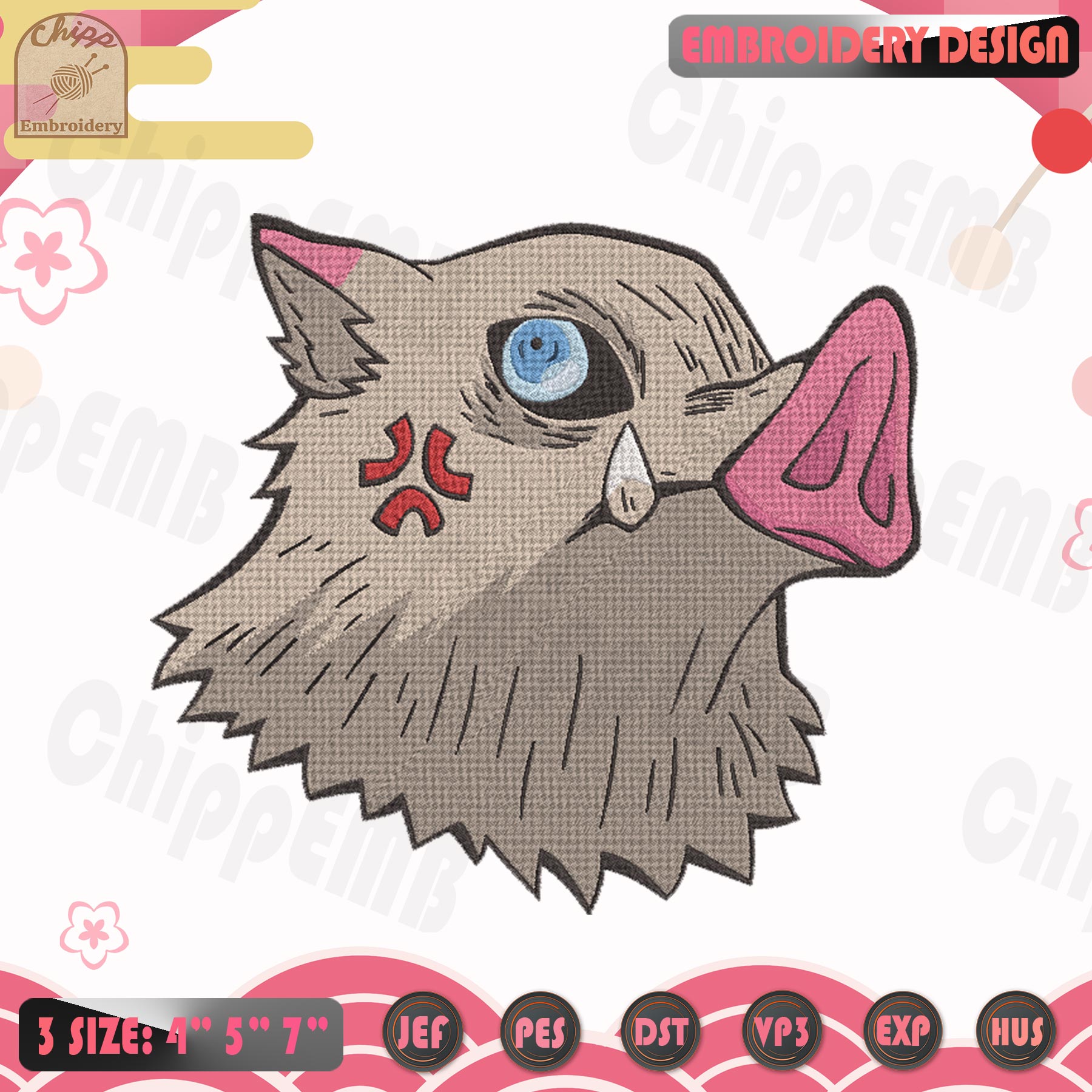 Demon Slayer Embroidery Design, Anime Embroidery Design, Mac | Inspire ...