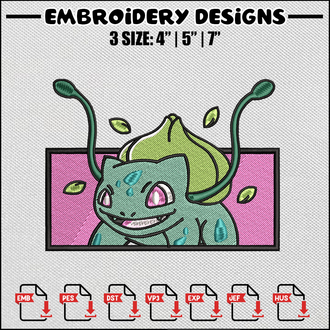 Bulbasaul embroidery design, Pokemon embroidery, Anime desig - Inspire ...