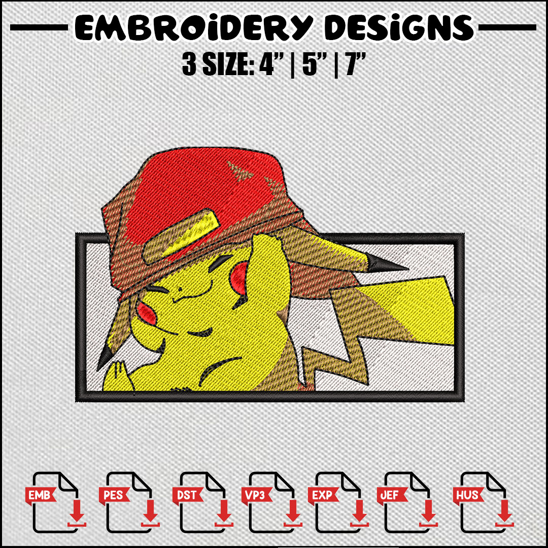 Pikachu funny embroidery design,Pokemon embroidery,Anime des | Inspire ...