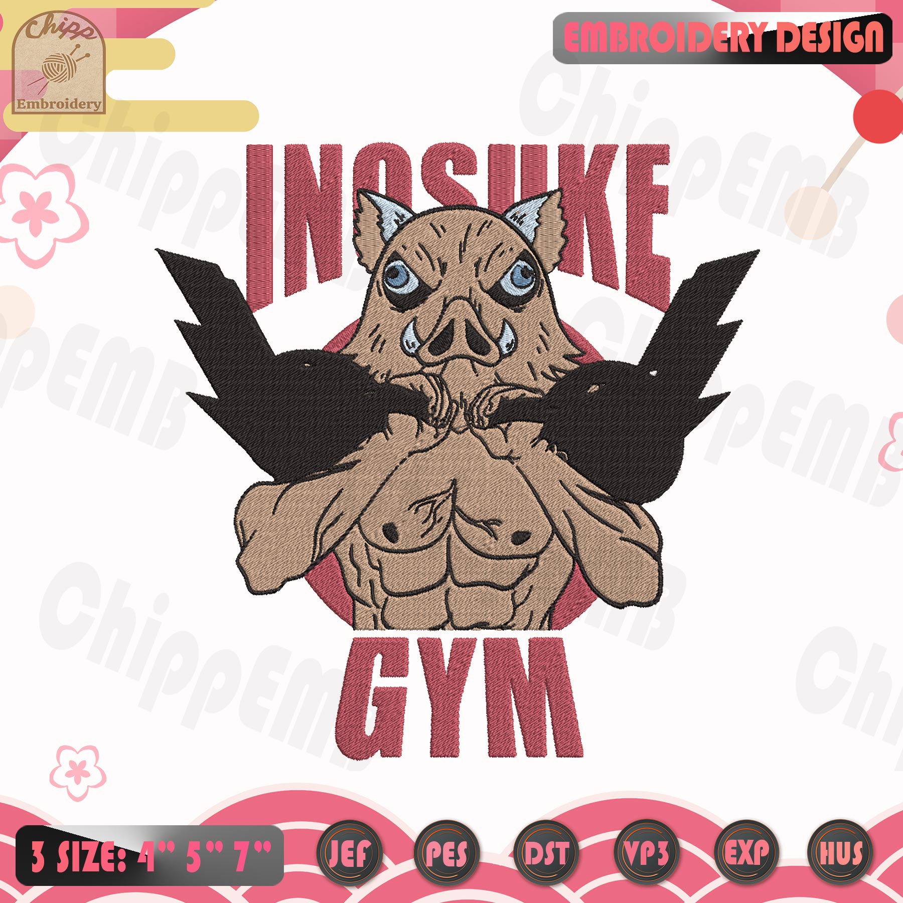 Demon Slayer Embroidery Design, Anime Embroidery File, Machi | Inspire ...