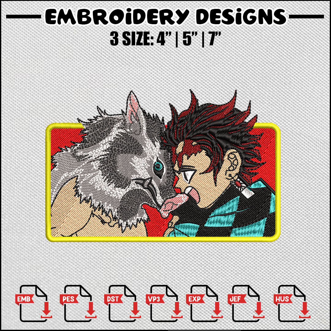 Tanjiro inosuke embroidery design,Demon slayer embroidery,An | Inspire ...