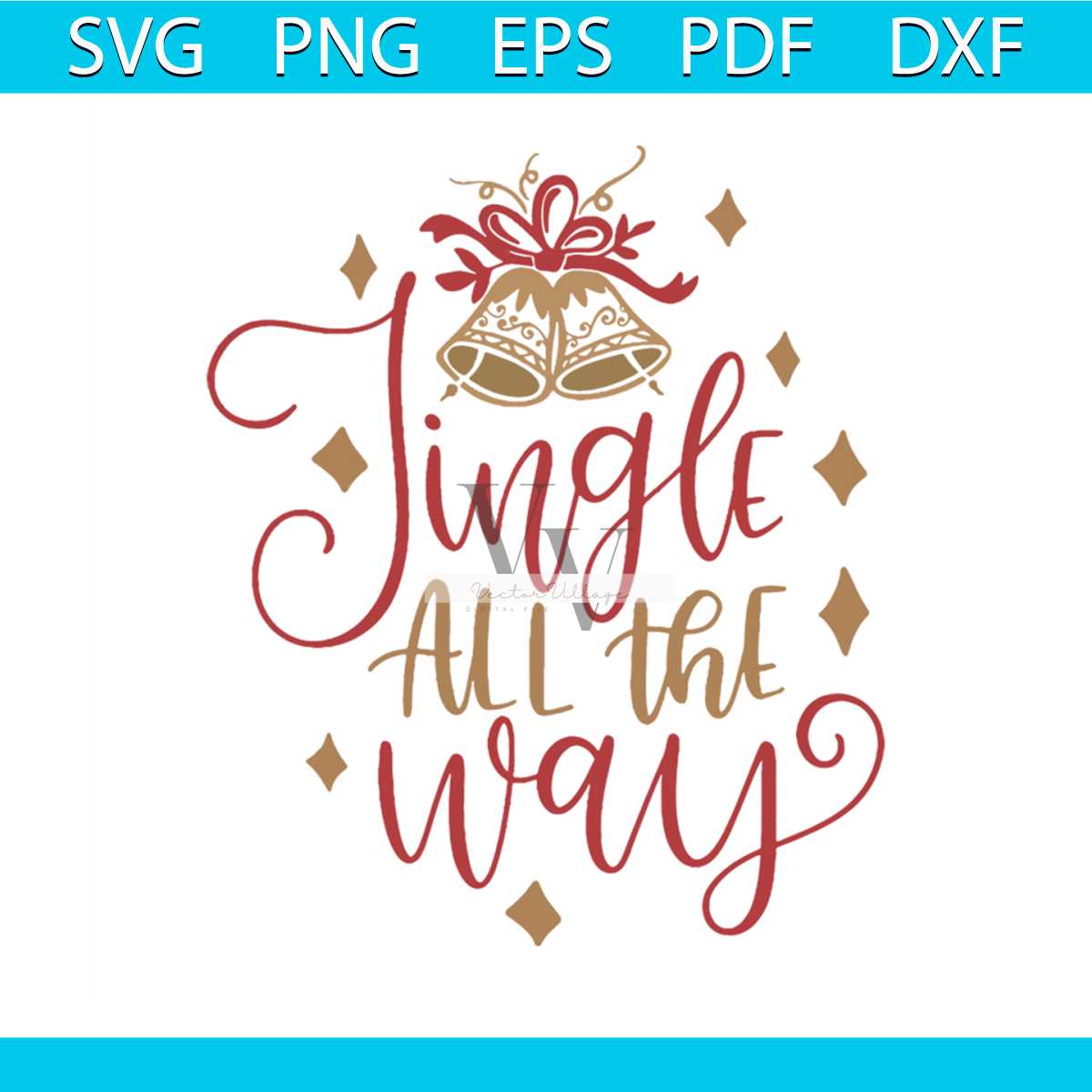 Jingle All The Way Svg, Christmas Svg, Jingle Bells Svg, Chr | Inspire Uplift