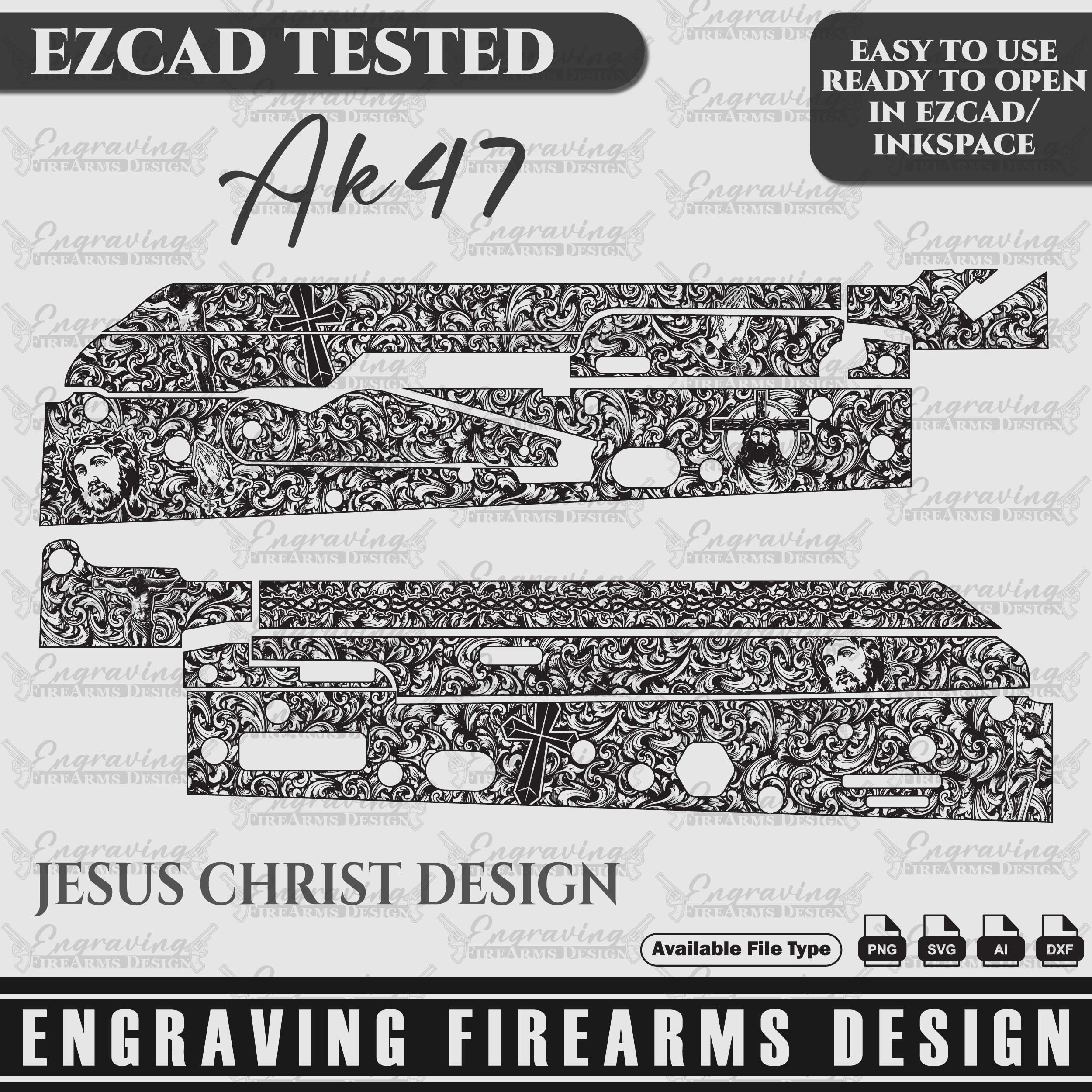 Engraving Firearms Design AK47 Jesus Design Full Build - Inspire Uplift
