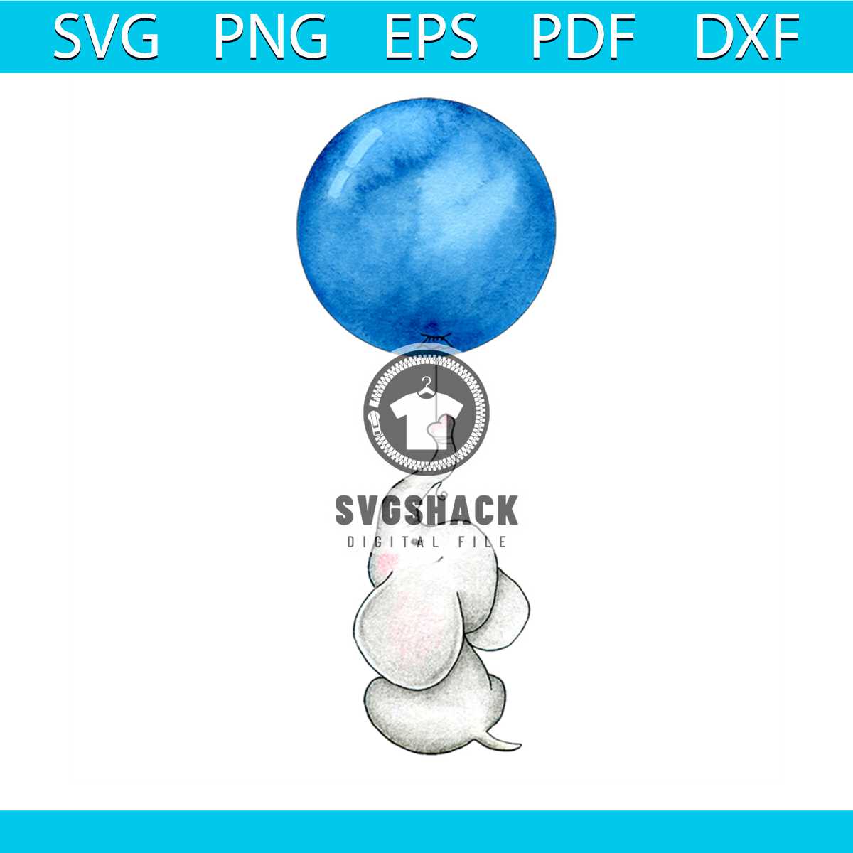Cute Baby Elephant With Navy Blue Balloon Svg, Trending Svg, | Inspire ...