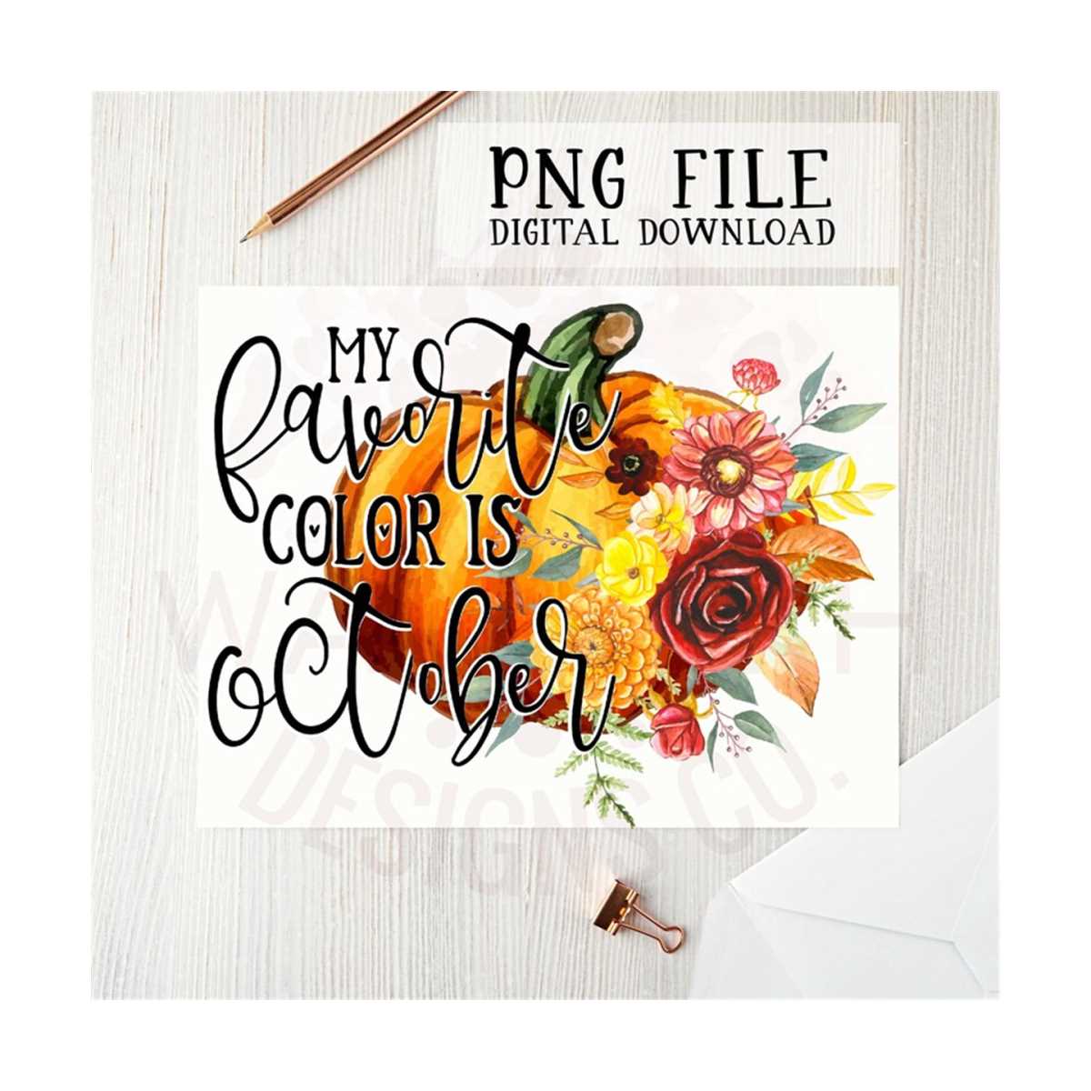 My favorite color is October PNG file for sublimation printi | Inspire ...