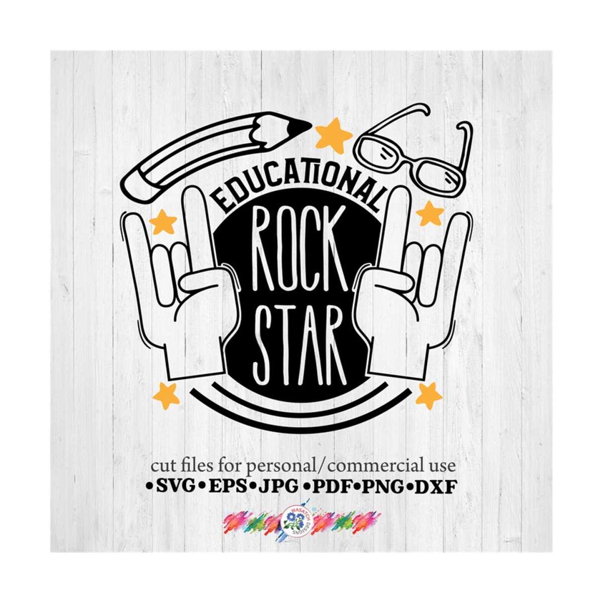 Educational RockStar SVG cutting file, Teacher svg, png, dx, | Inspire ...