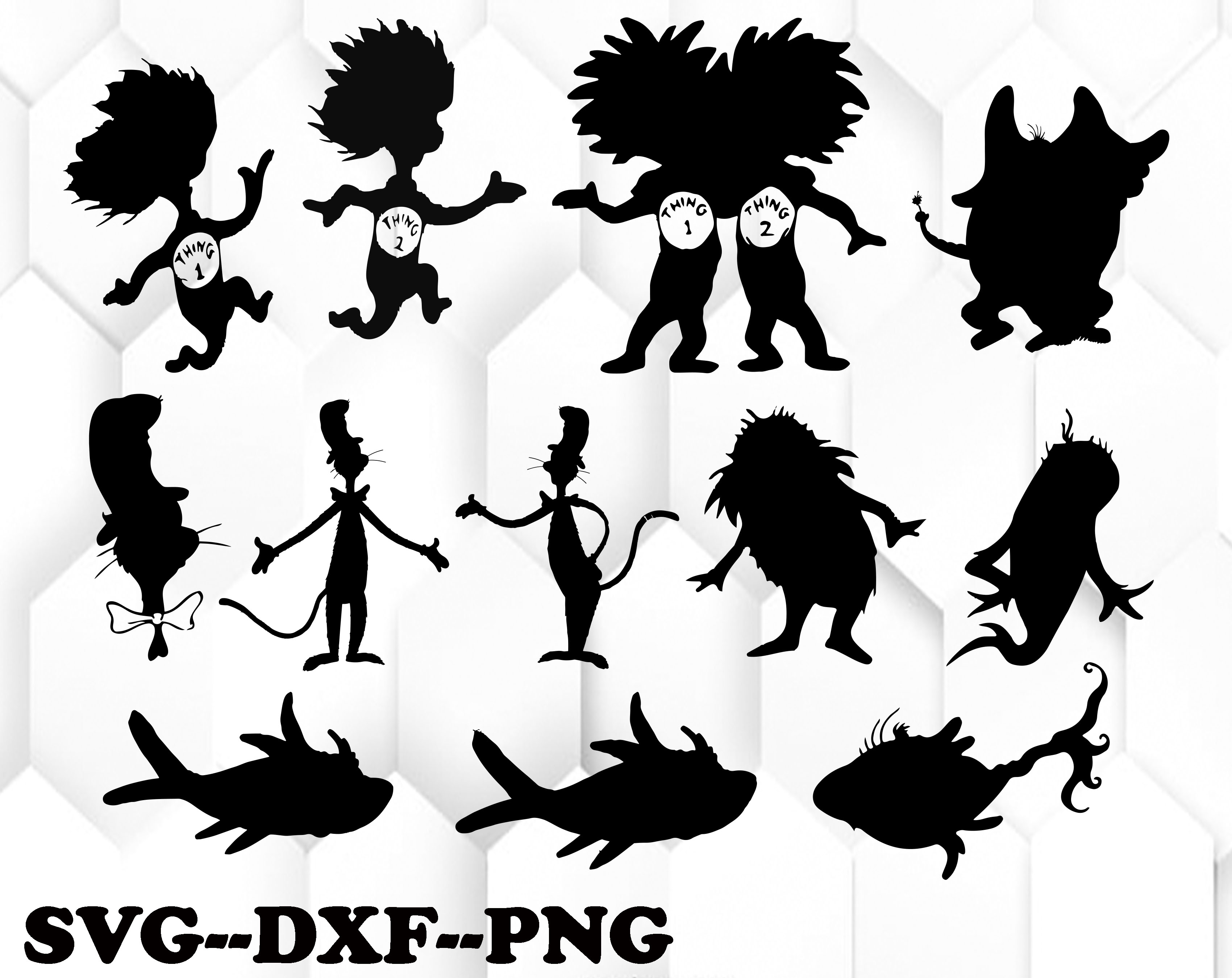 Cat In The Hat Silhouette SVG, The Cat And The Hat Bundle SV | Inspire ...