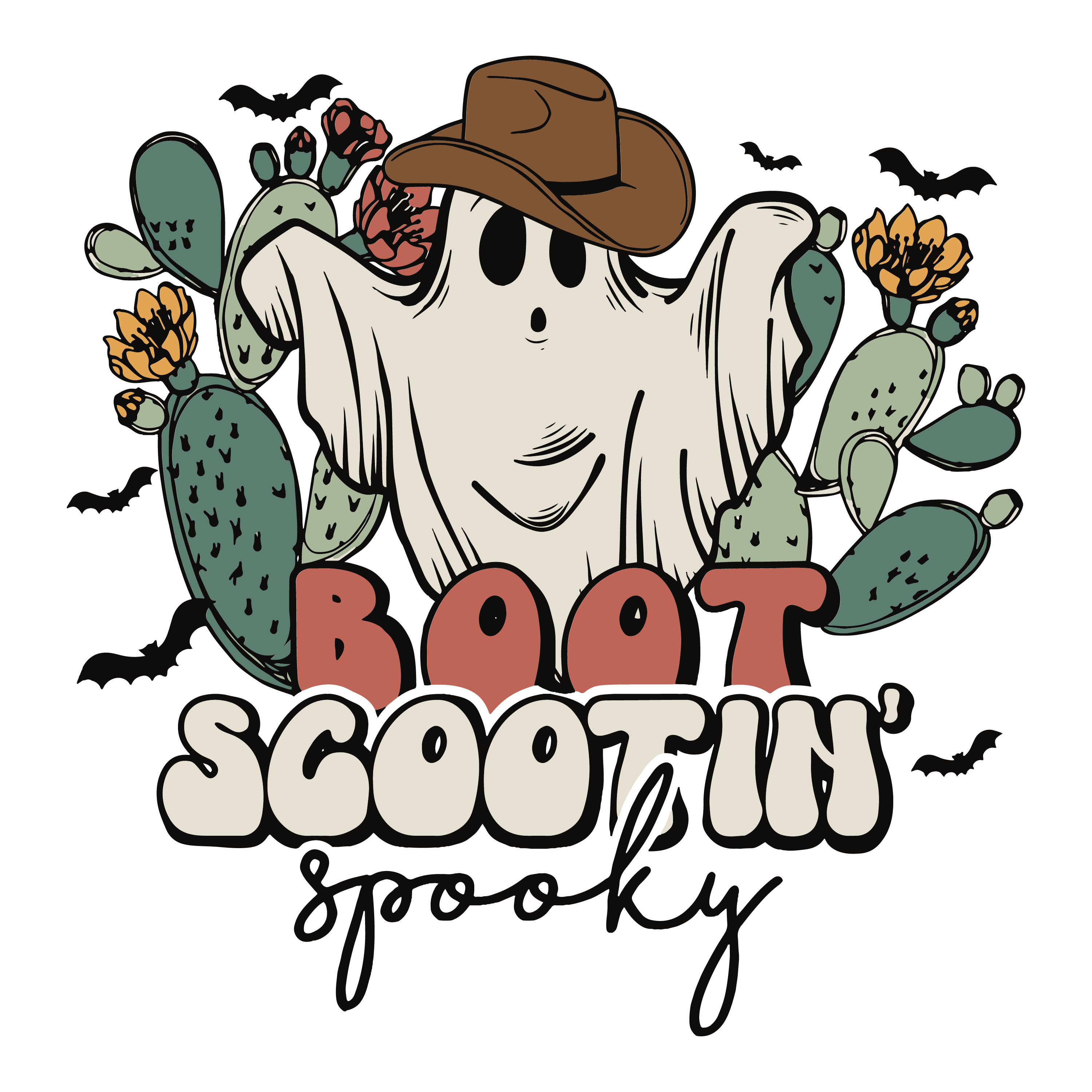 Boot Scootin Spooky Western Ghost SVG Cutting Digital File | Inspire Uplift