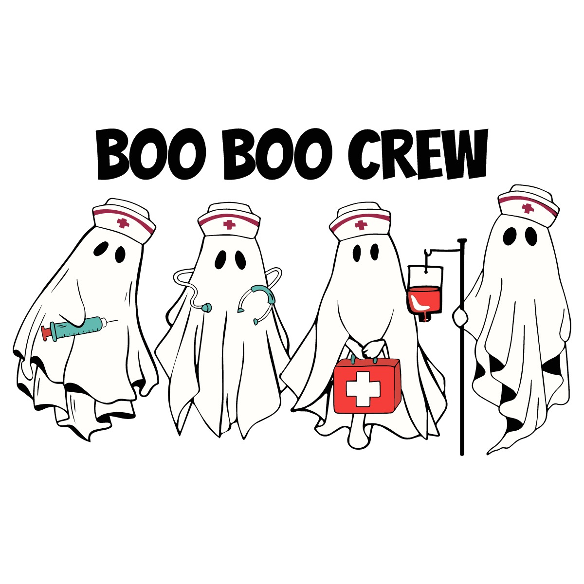 Boo Boo Crew Cute Spooky Nurse SVG Digital Cricut File | Inspire Uplift
