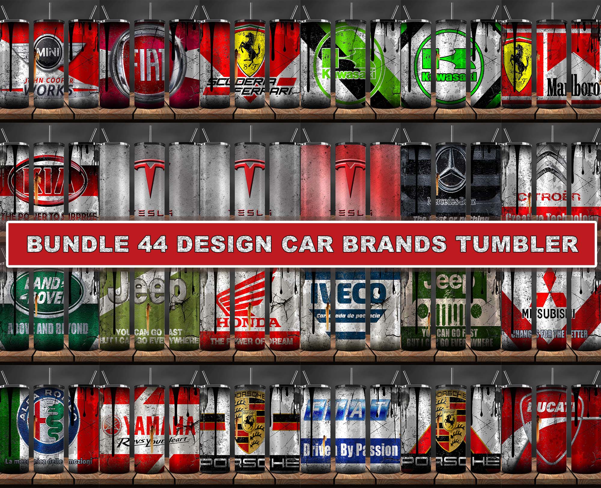 Bundle 44 Designs Tumbler Wrap , Car Tumbler Png, 20oz Skinn | Inspire ...