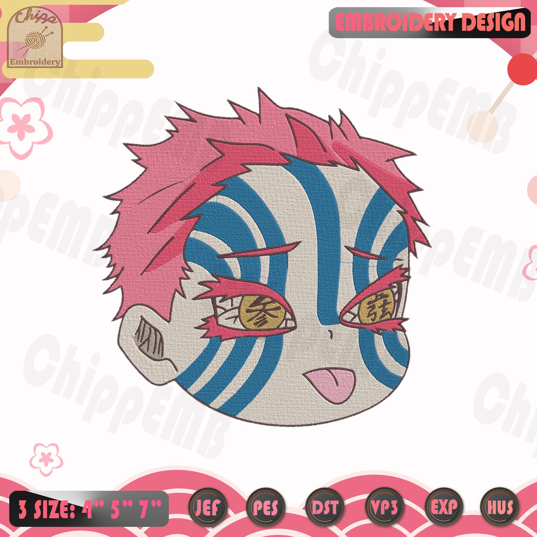 Demon Slayer Embroidery Design, Anime Embroidery File, Machi | Inspire ...