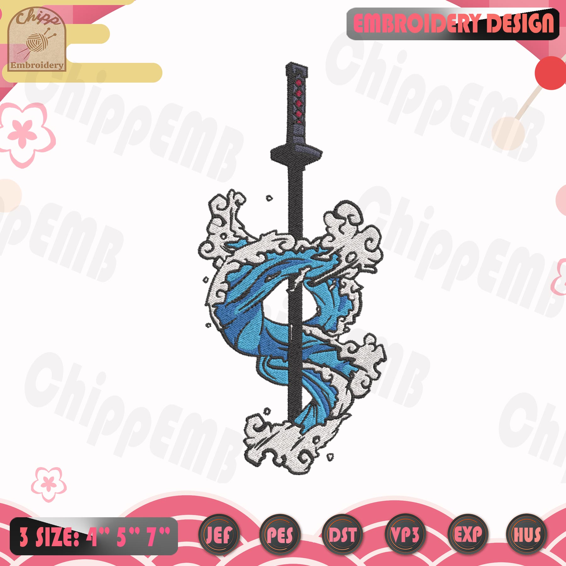 Demon Slayer Embroidery Design, Anime Embroidery File, Machi | Inspire ...