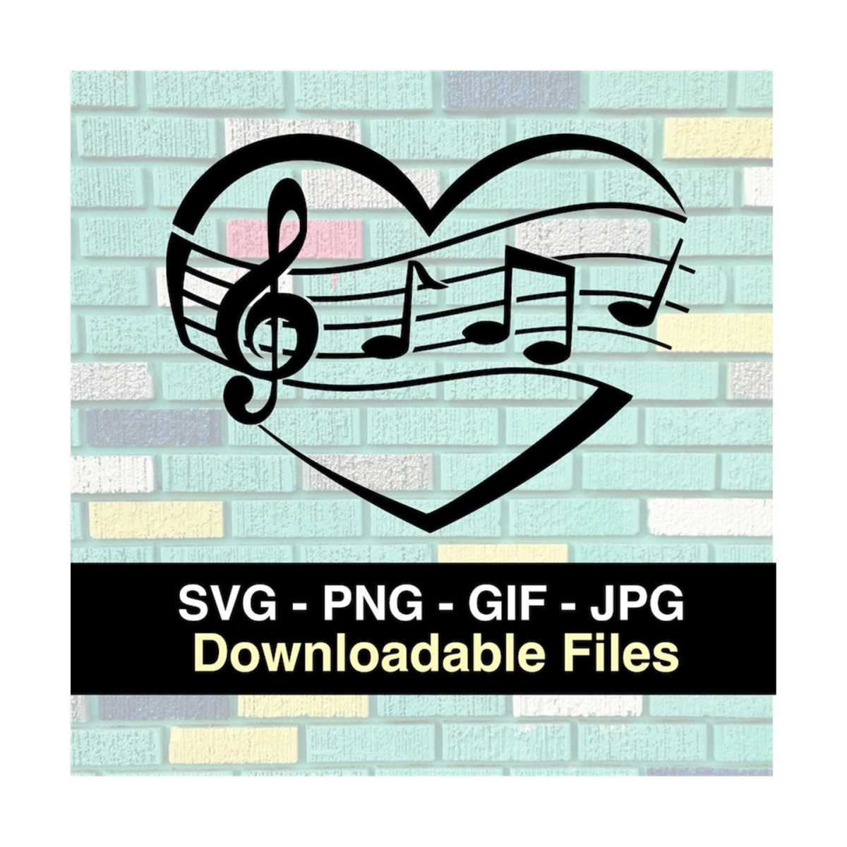 Heart Music Notes - Cricut - Silhouette - Cameo - Cut Files | Inspire ...