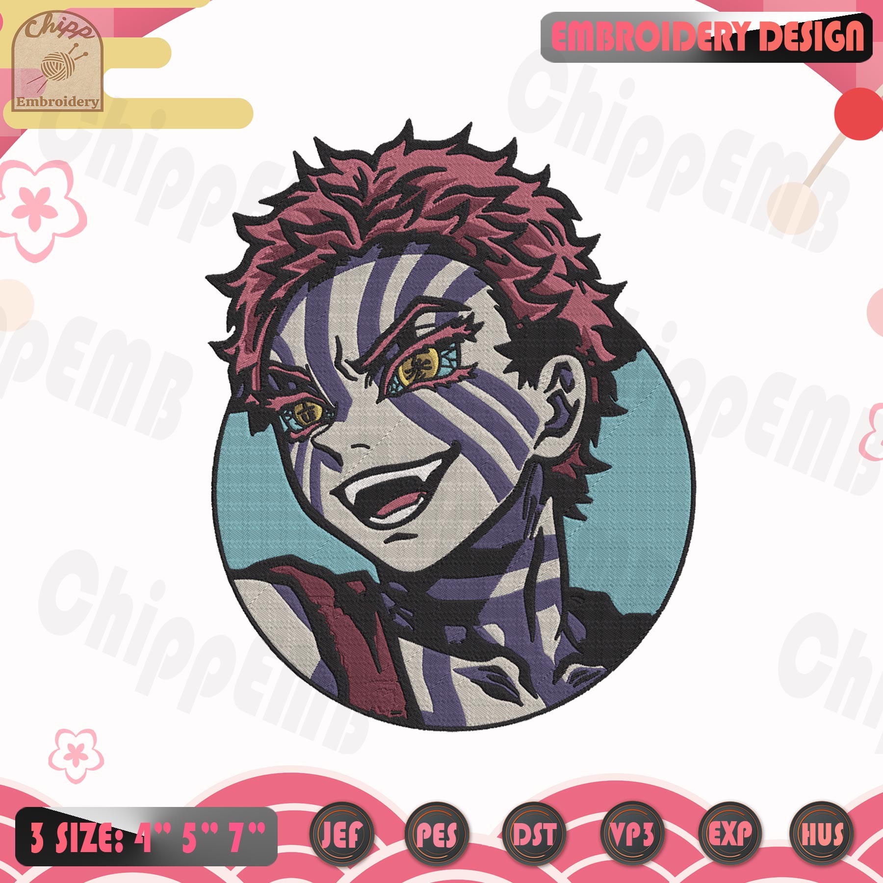 Demon Slayer Embroidery Design, Anime Embroidery File, Machi | Inspire ...