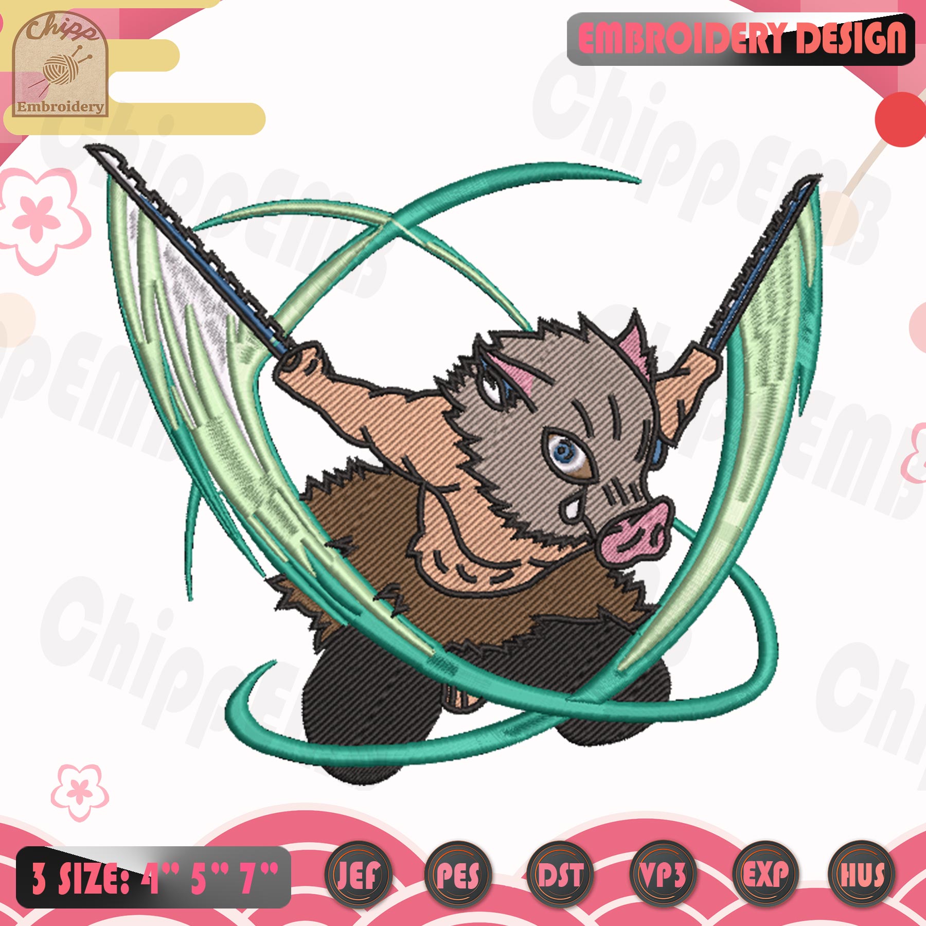 Rengoku Embroidery Design, Demon Slayer Embroidery Design, A | Inspire ...