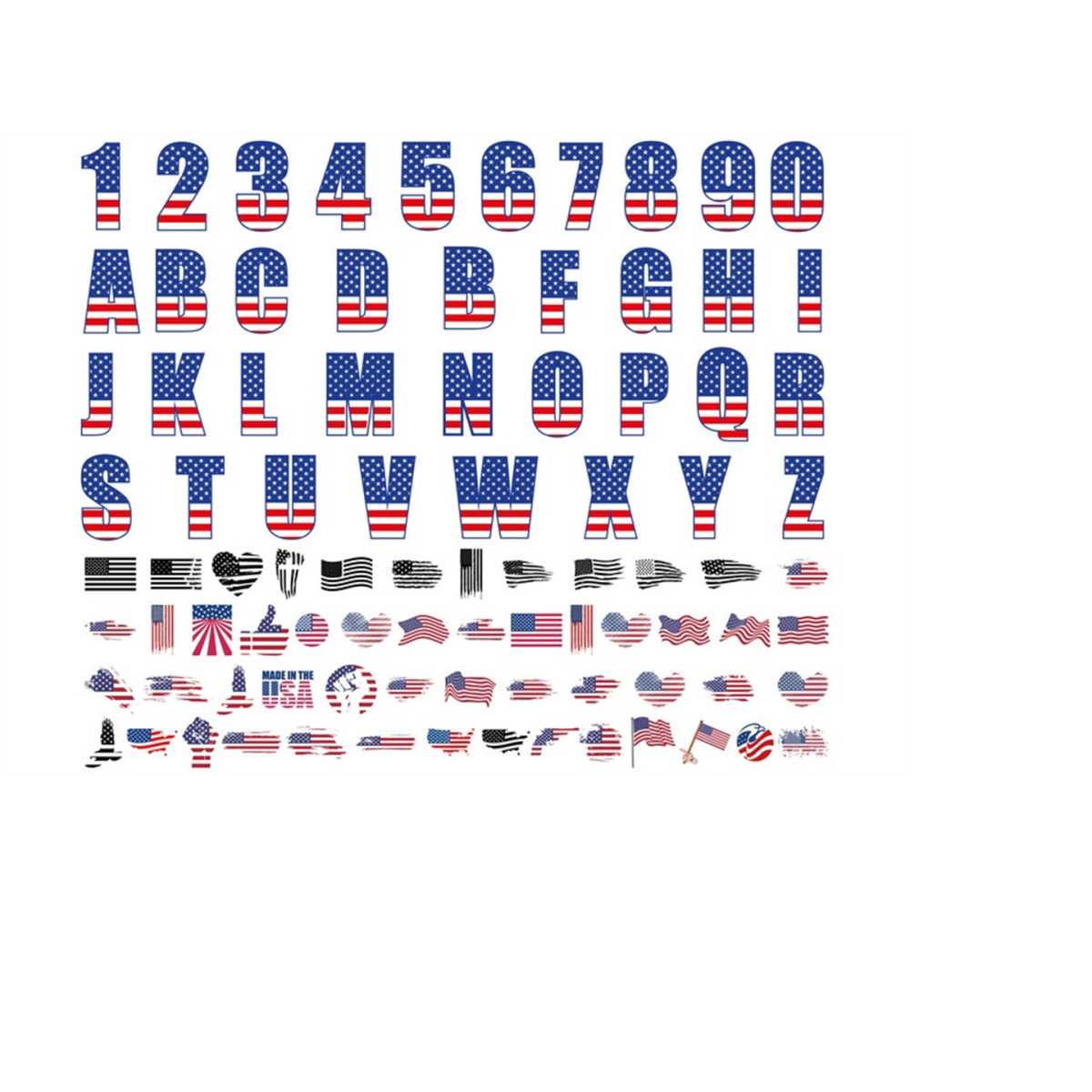 89 American Flag SVG Bundle, American Font, American Flag Al | Inspire ...