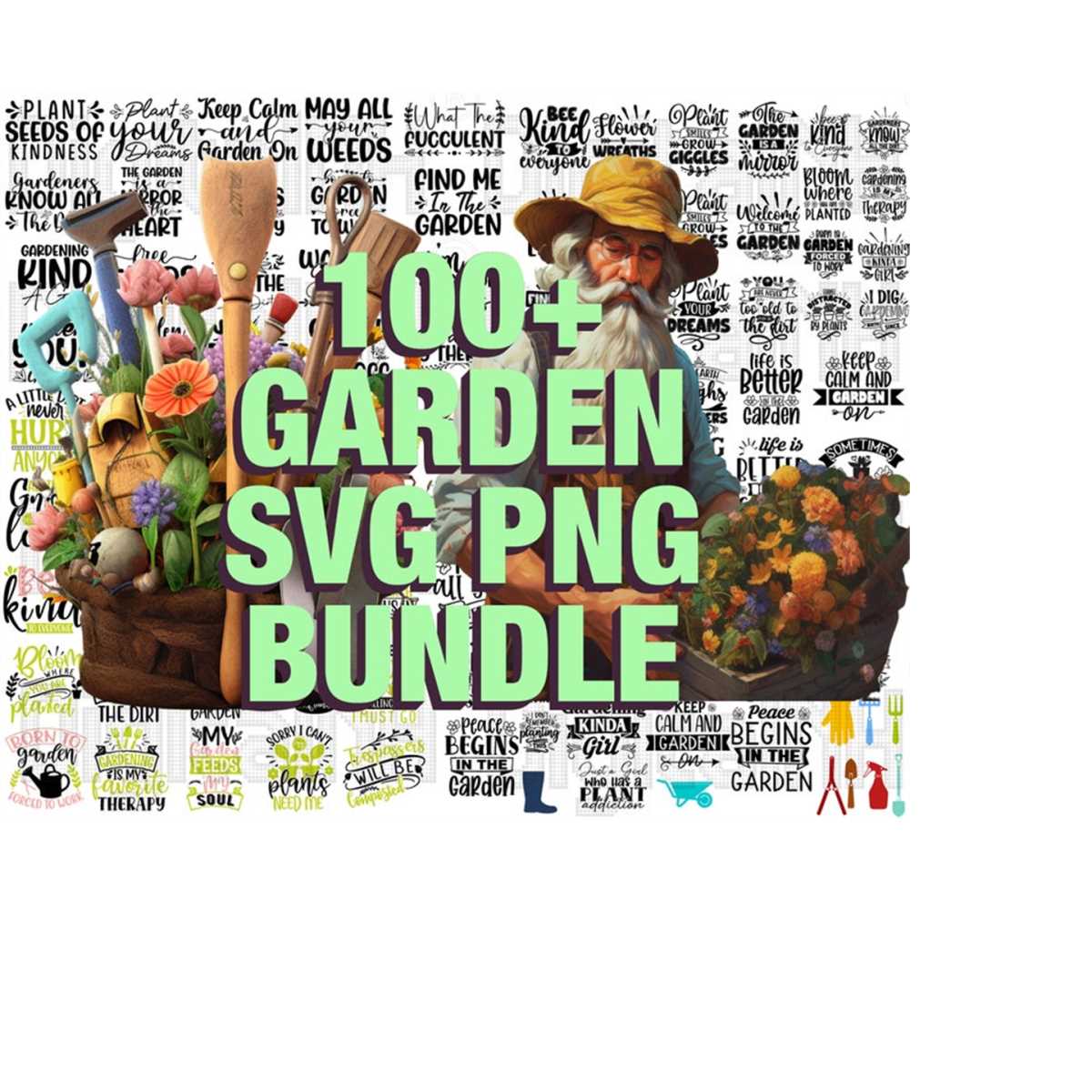 100 Garden SVG PNG Bundle, Garden SVG, Plant svg, Tools svg, | Inspire Uplift