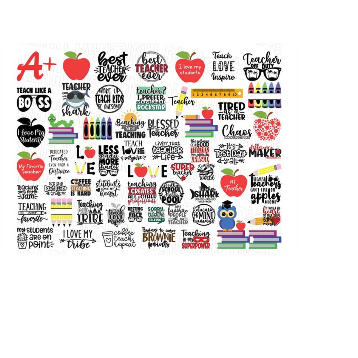 50 School SVG Bundle, Teacher SVG, Students SVG, First grade | Inspire ...