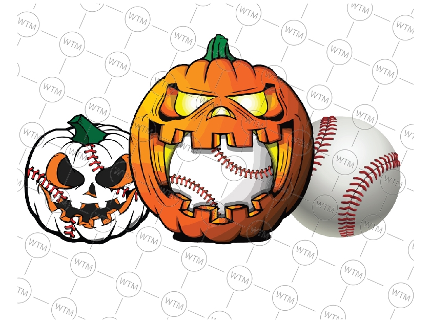 Halloween Baseball Design Png, Spooky Pumpkin Home Run Png, | Inspire ...