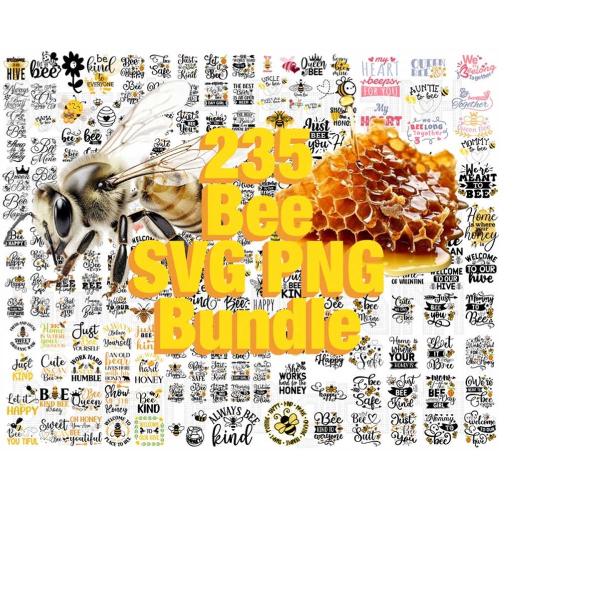 235 Bee SVG Bundle, Bee PNG Bundle, Bee SVG, Honey svg, Bumb | Inspire ...