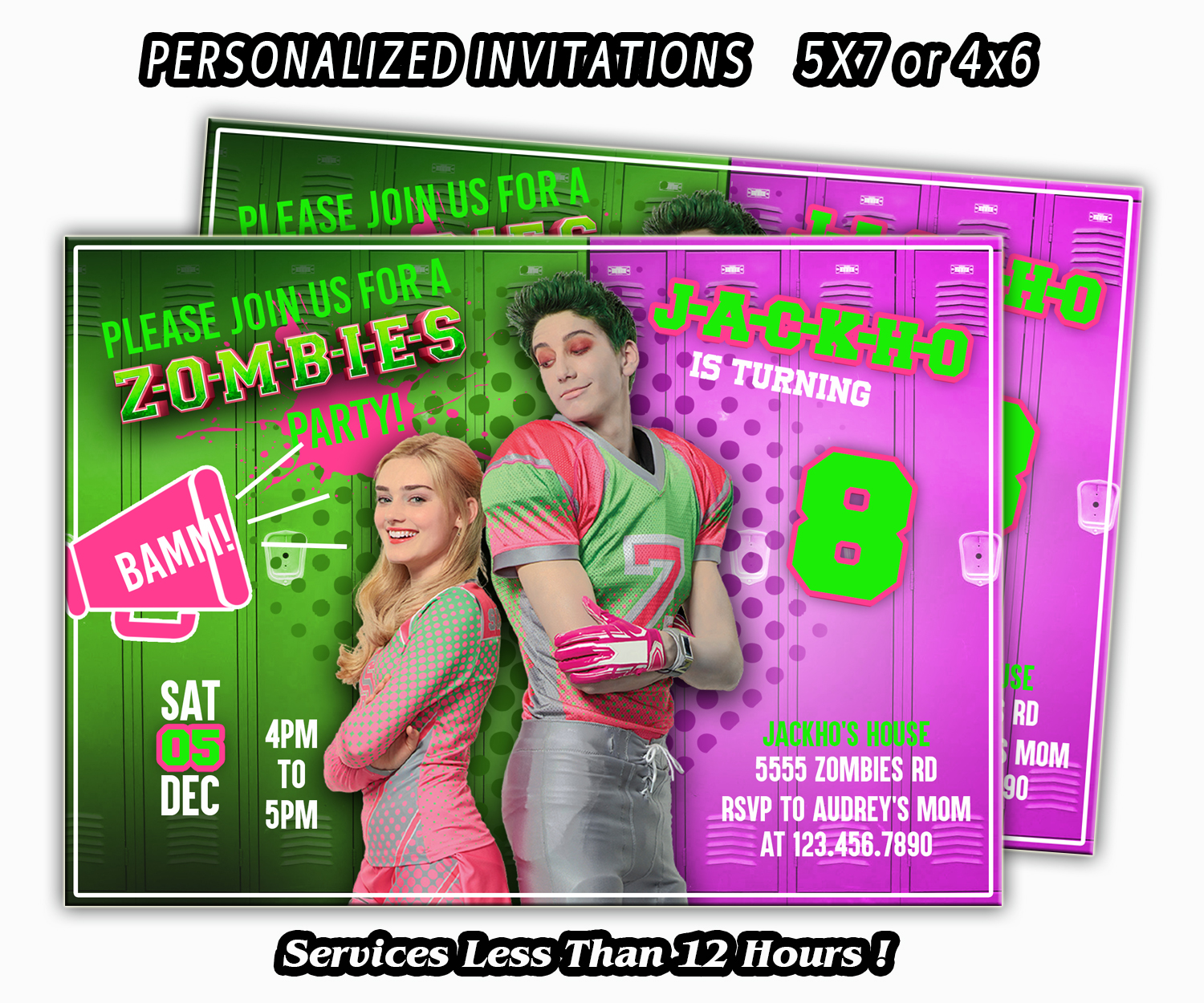 Zombies Invitation, Disney Zombies Party, Personalized | Inspire Uplift