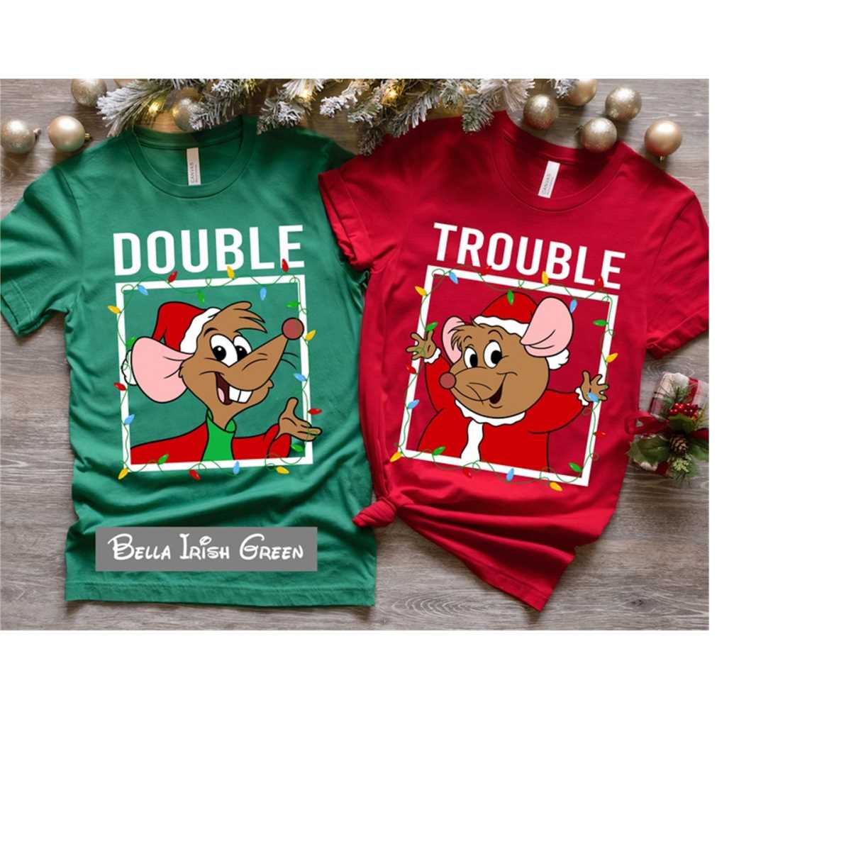 Disney Cinderella Retro Jaq and Gus Gus Christmas Light Shir | Inspire ...