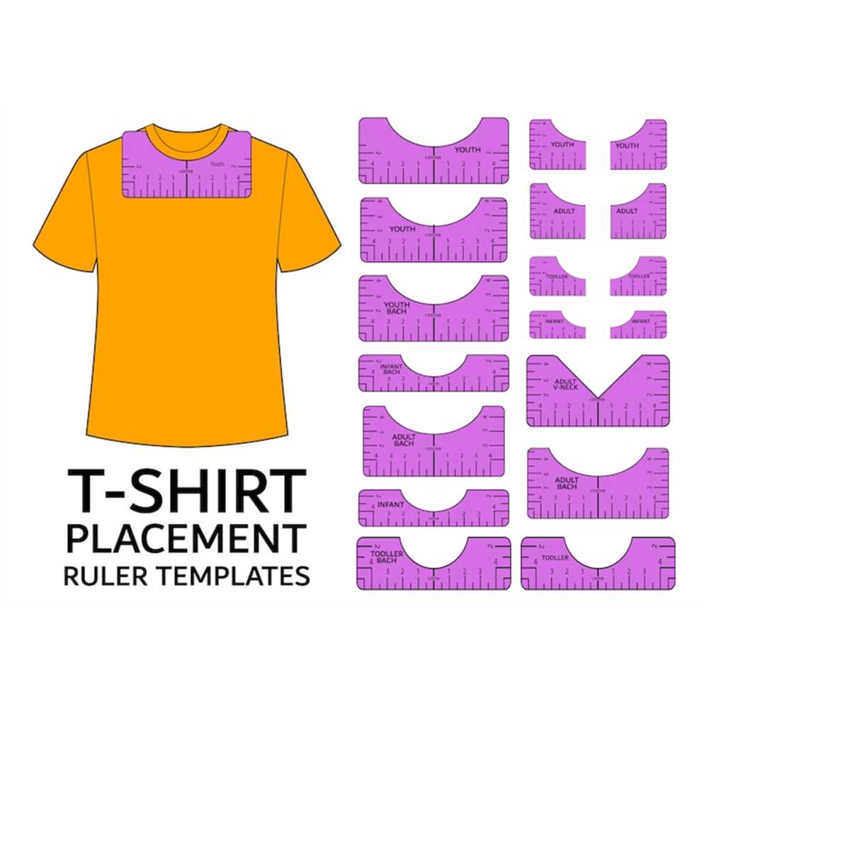 T-shirt Ruler SVG Template: Ideal for Perfectly Aligned Desi | Inspire ...