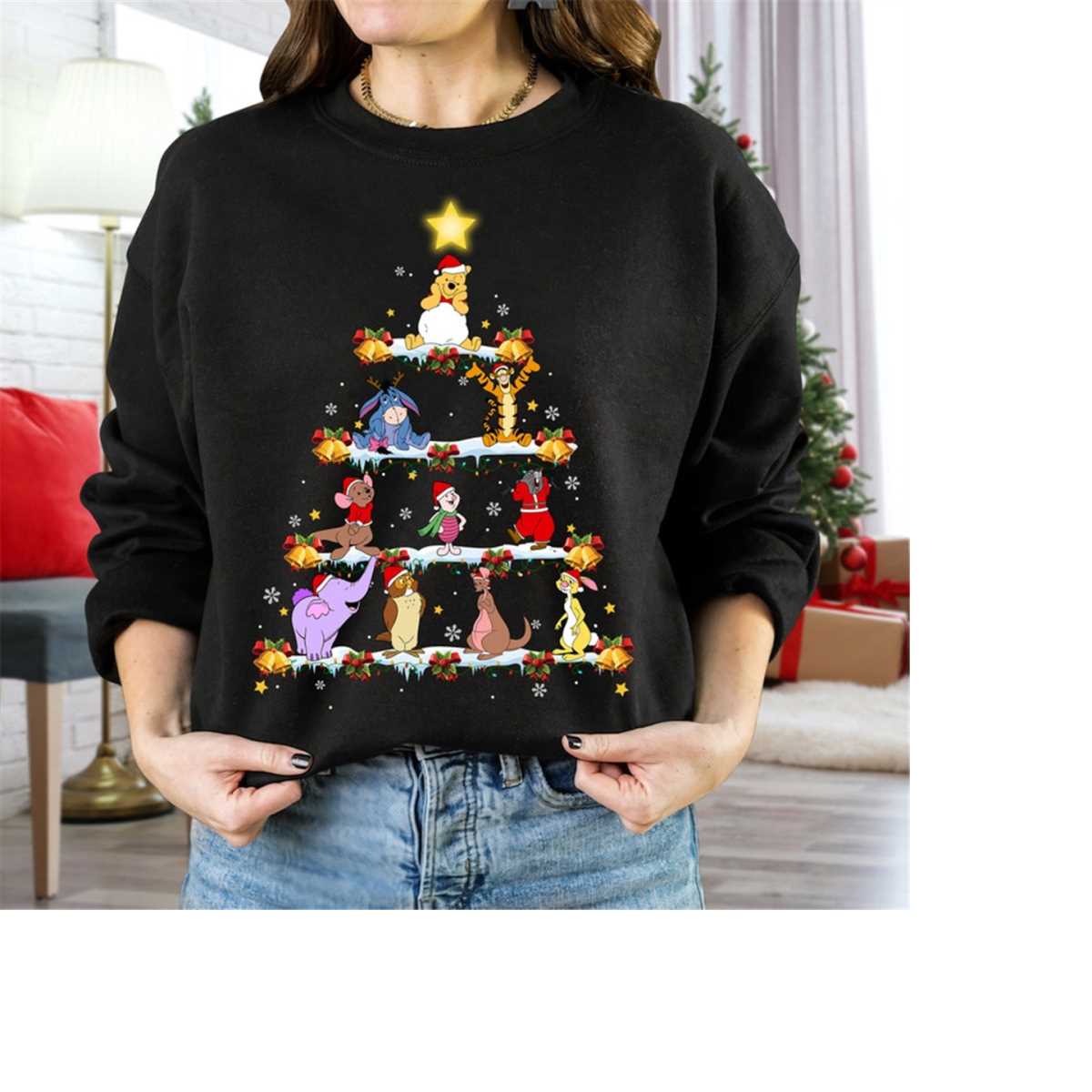 Disney Winnie The Pooh Christmas Tree Group Shot Characters | Inspire ...