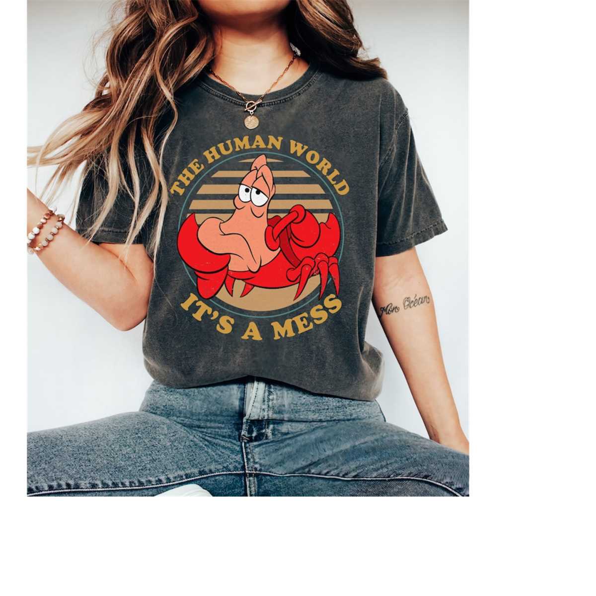 Retro 90s Disney Sebastian The Human World It's A Mess Shirt - Inspire ...