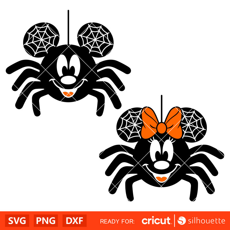 Mickey & Minnie Mouse Spider Bundle Svg, Trick or Treat Svg, | Inspire ...