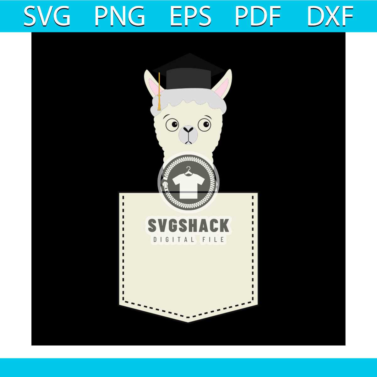 Alpaca Llama Sitting Pocket Face Graduate Svg, Cartoon Svg, - Inspire ...