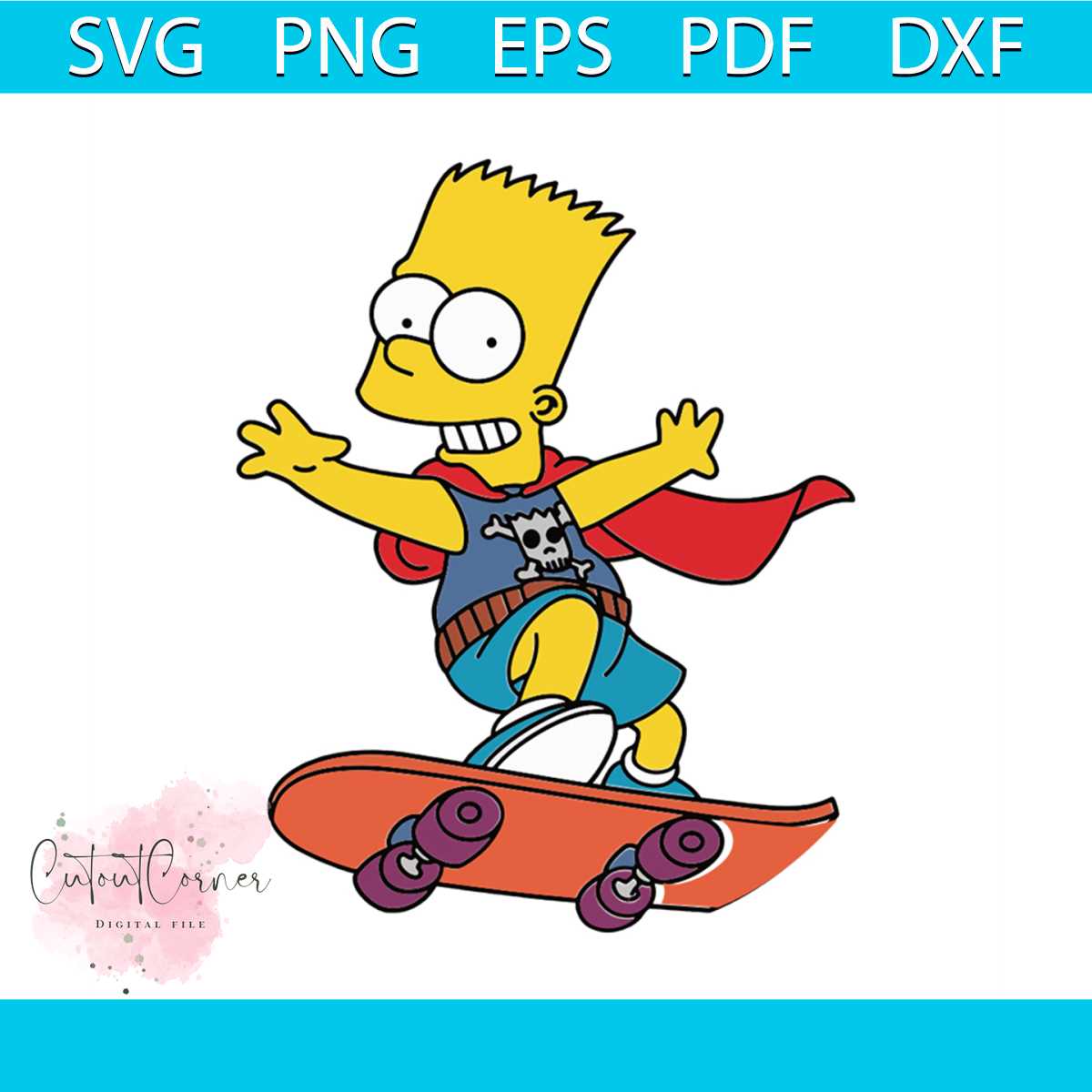Bart Simpson Skating Svg, Cartoon Svg, The Simpsons Svg, Ska | Inspire ...